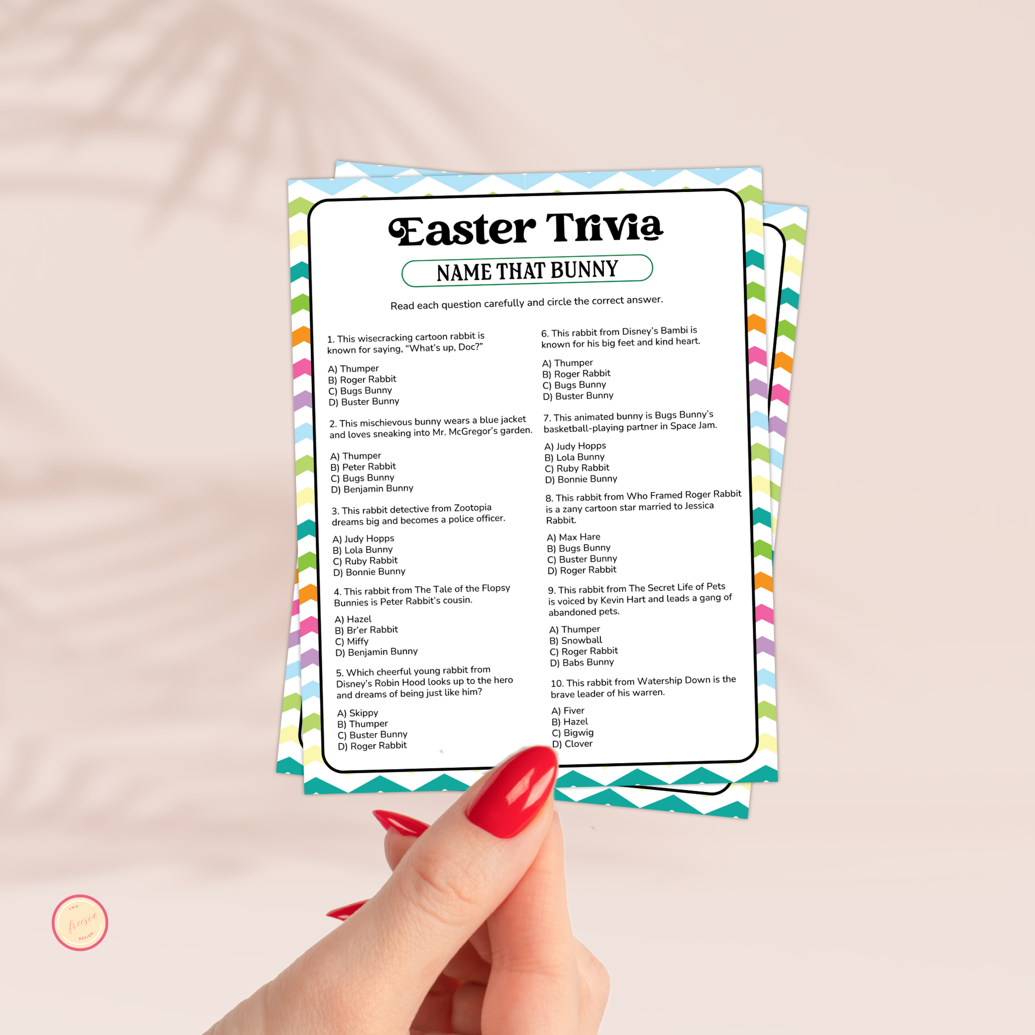 Printable Name That Easter Bunny Trivia Game for Adults, Family Nights ...