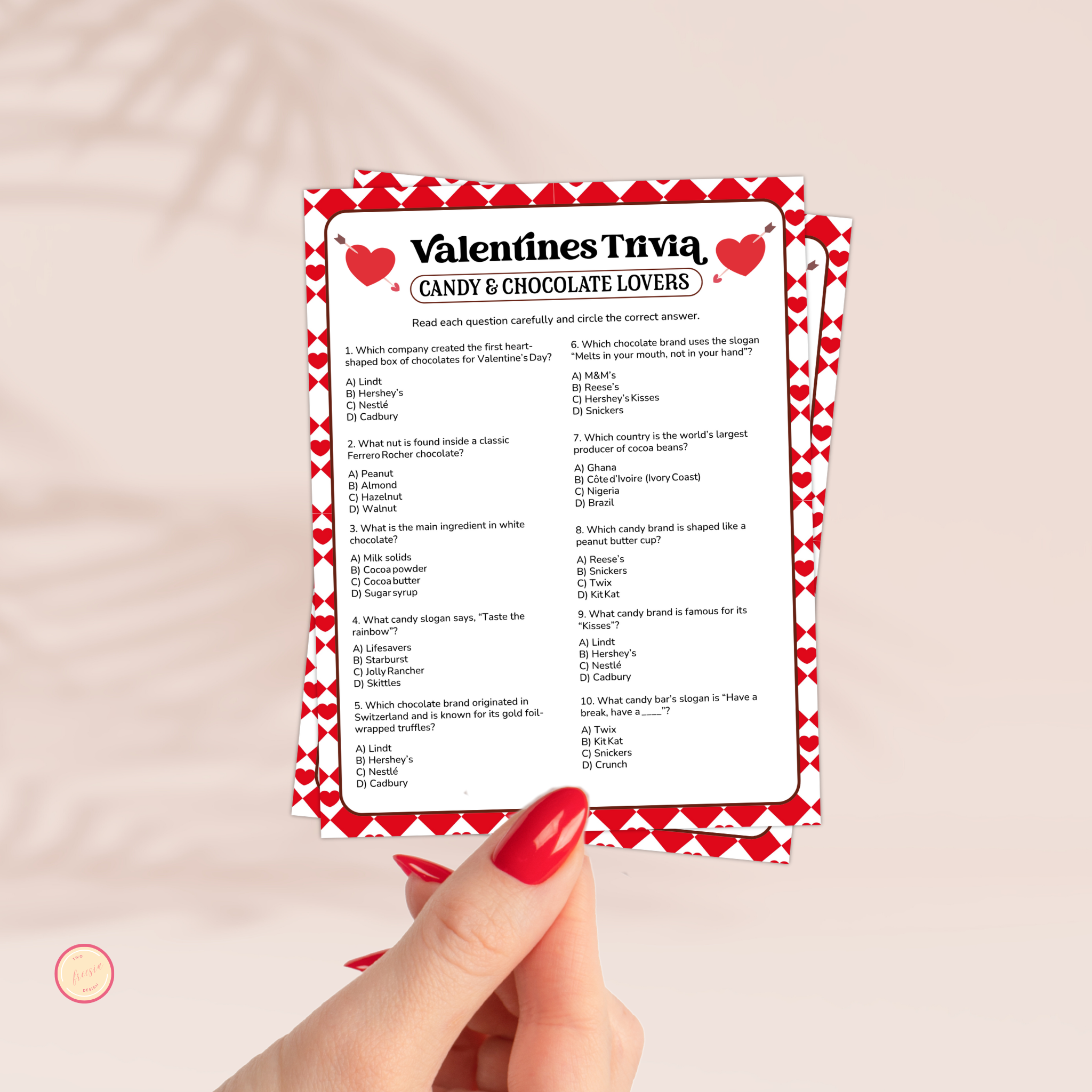 Printable Valentine's Day Candy Trivia Game Bundle for Adults, Family ...