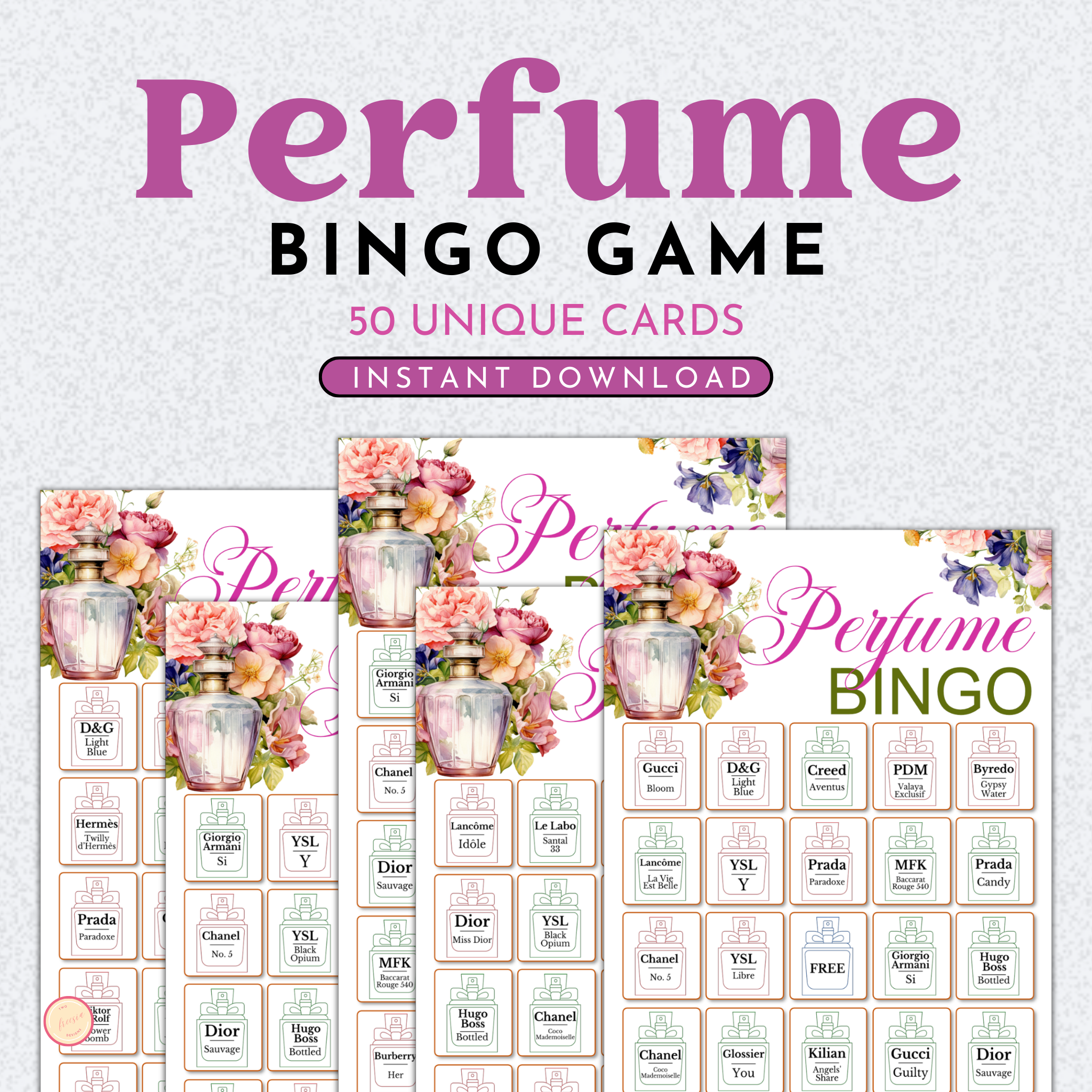 Printable Perfume Bingo Game | Bachelorette, Bridal Showers, Girls ...