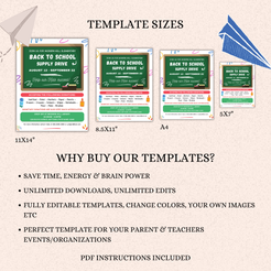 Editable back to School Supply Drive Flyer Template | Back To School ...