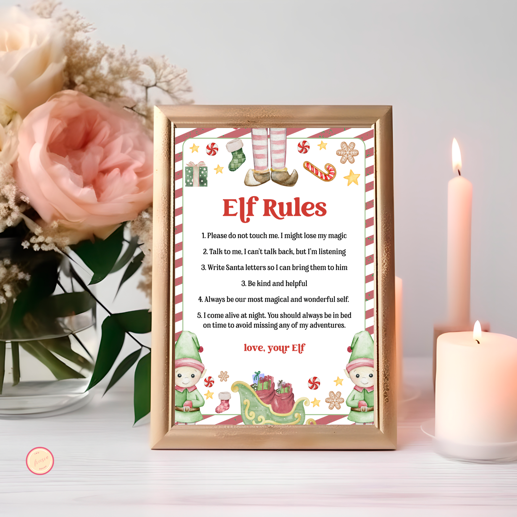 Christmas Elf Magic Rules Template | Printable Christmas Elf Activity ...