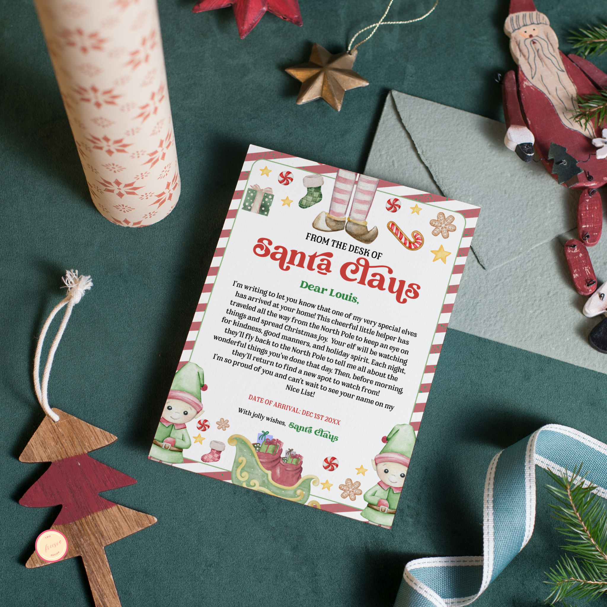 Official Letter From Santa Claus Template | Printable Christmas Elf ...