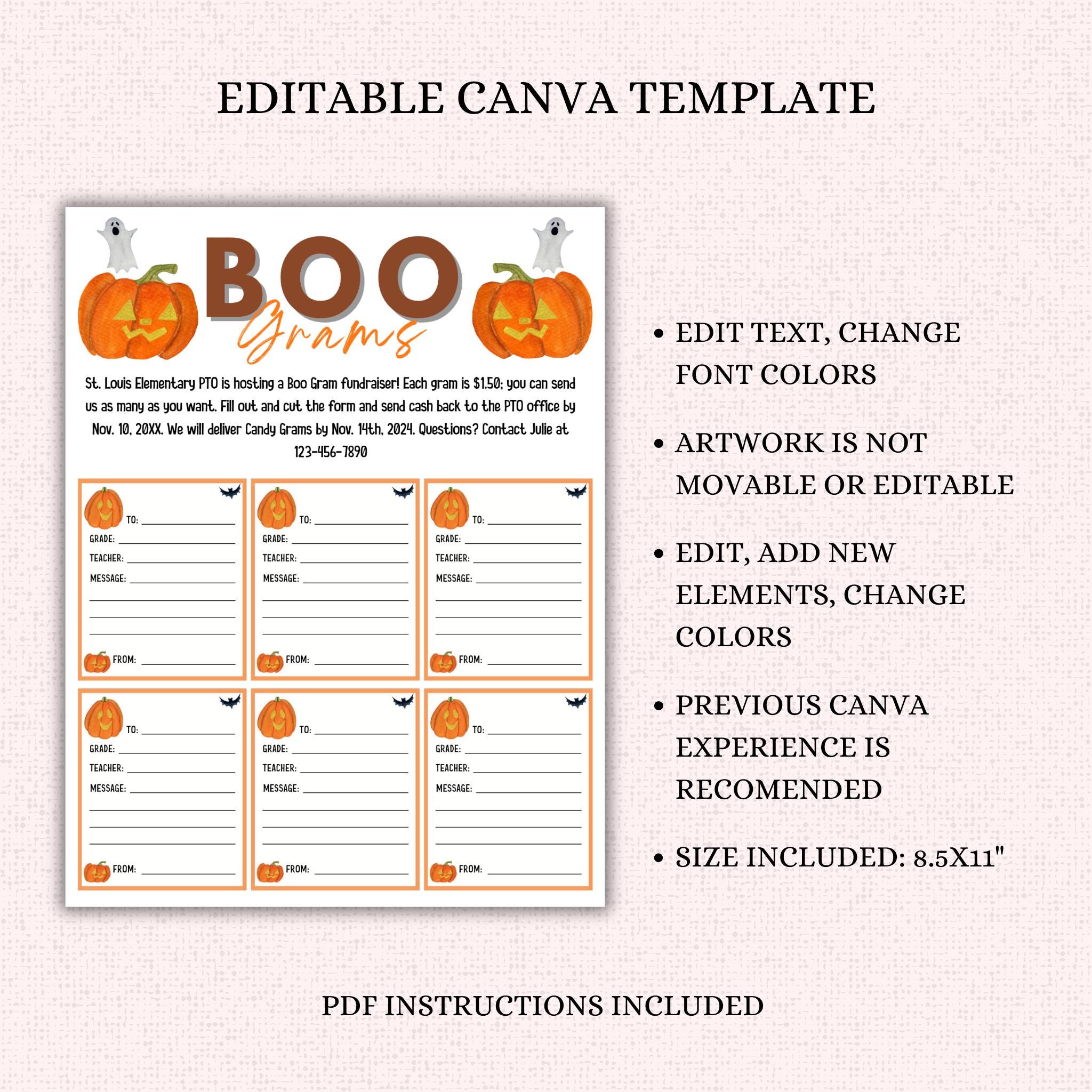 Halloween Boo Gram Template – 2freesiadesigns