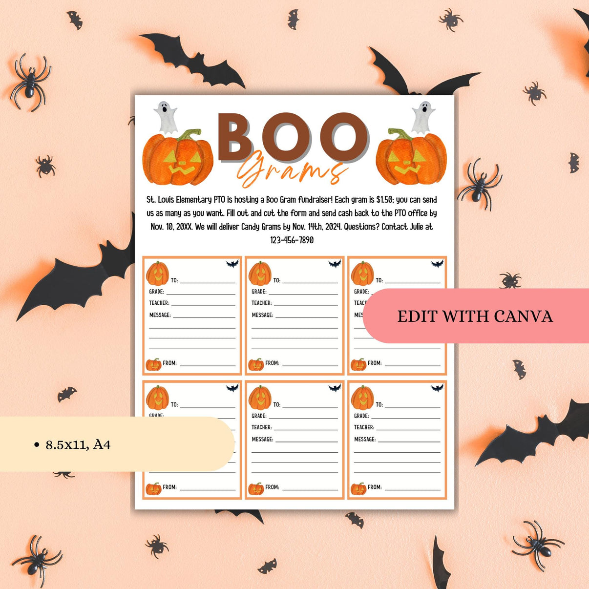 Halloween Boo Gram Template – 2freesiadesigns