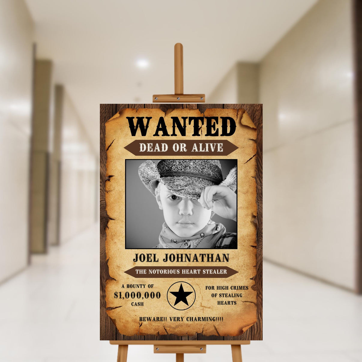Wanted Poster Template | Wild West Welcome Party Sign – 2freesiadesigns