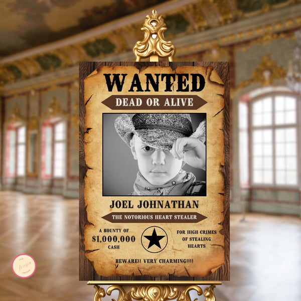 Wanted Poster Template | Wild West Welcome Party Sign – 2freesiadesigns