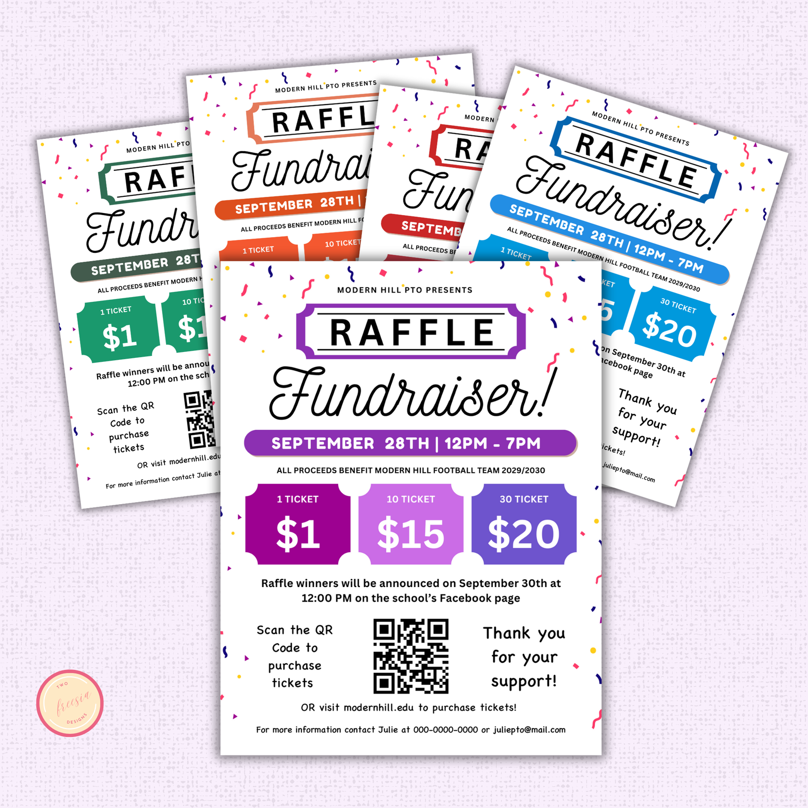 Raffle Fundraiser Flyer Editable Template | Split the Pot Flyer ...