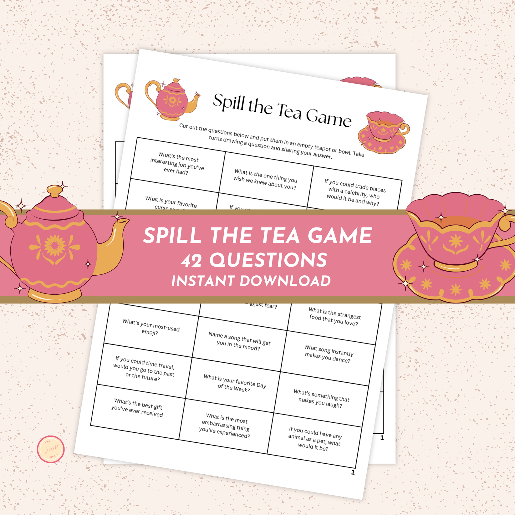 Spill the Tea Party Game – 2freesiadesigns