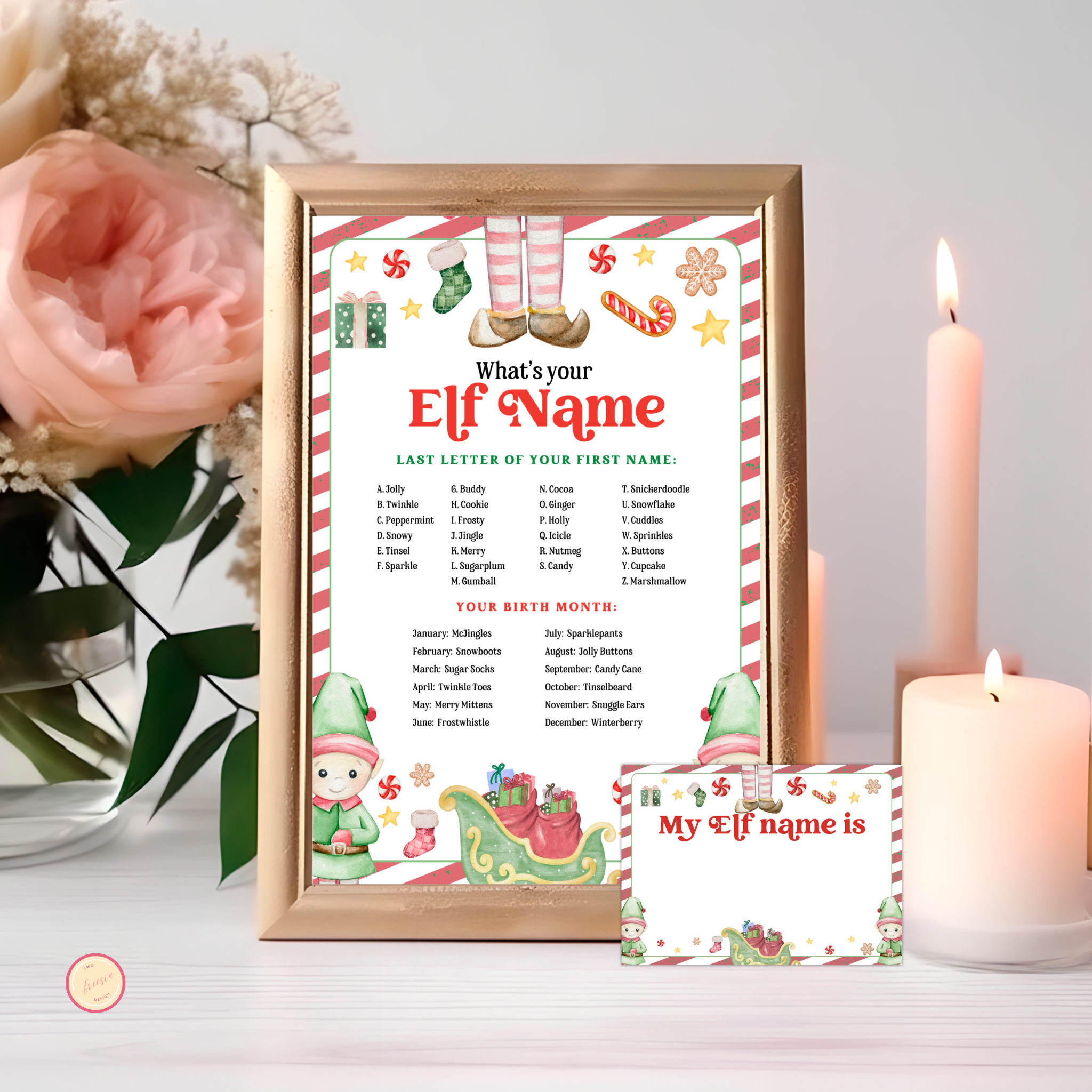 What's Your Elf Name Sign & Name Tag | Printable Christmas Elf Activity ...