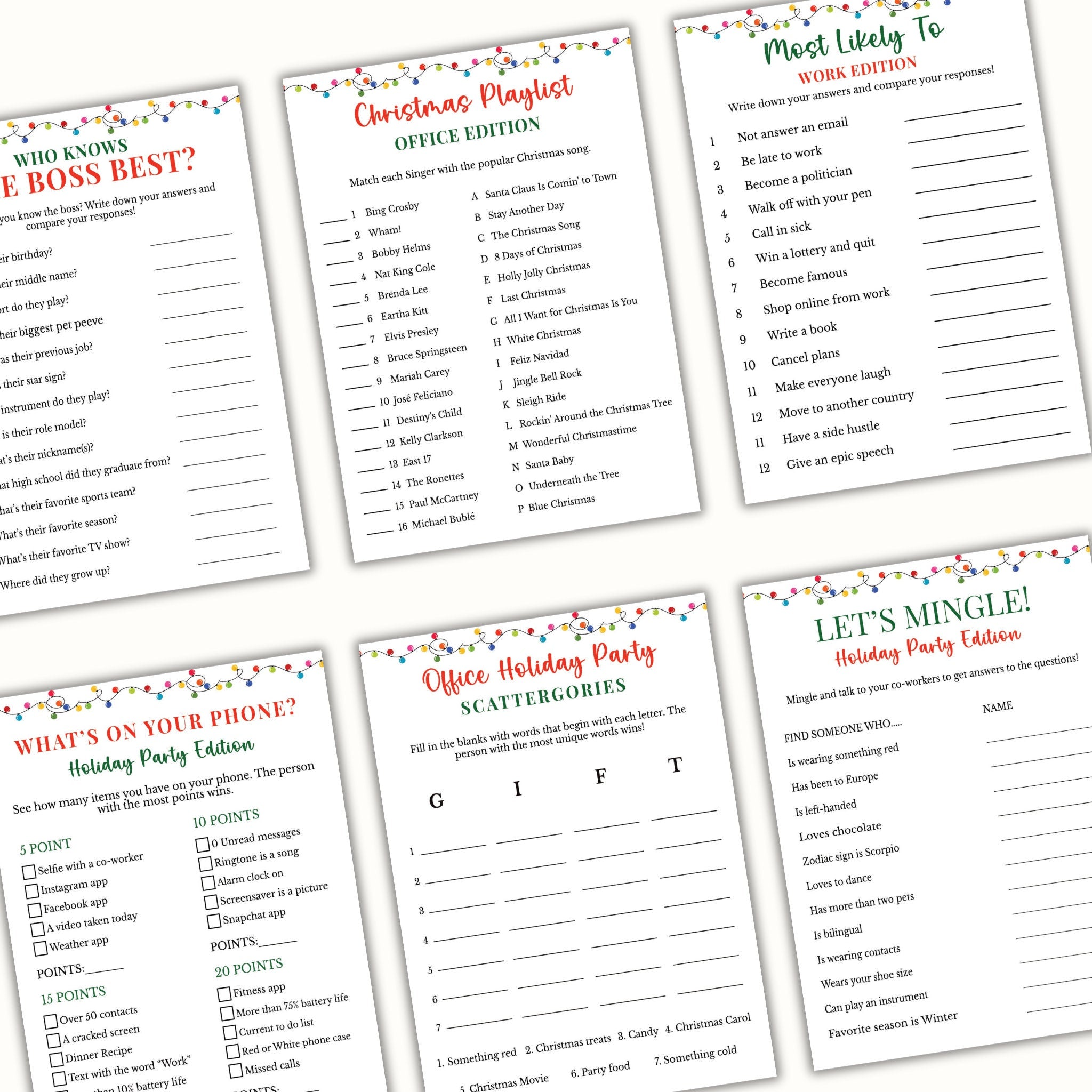 15 Christmas Work Party Games - Holiday Office Party Game – 2freesiadesigns